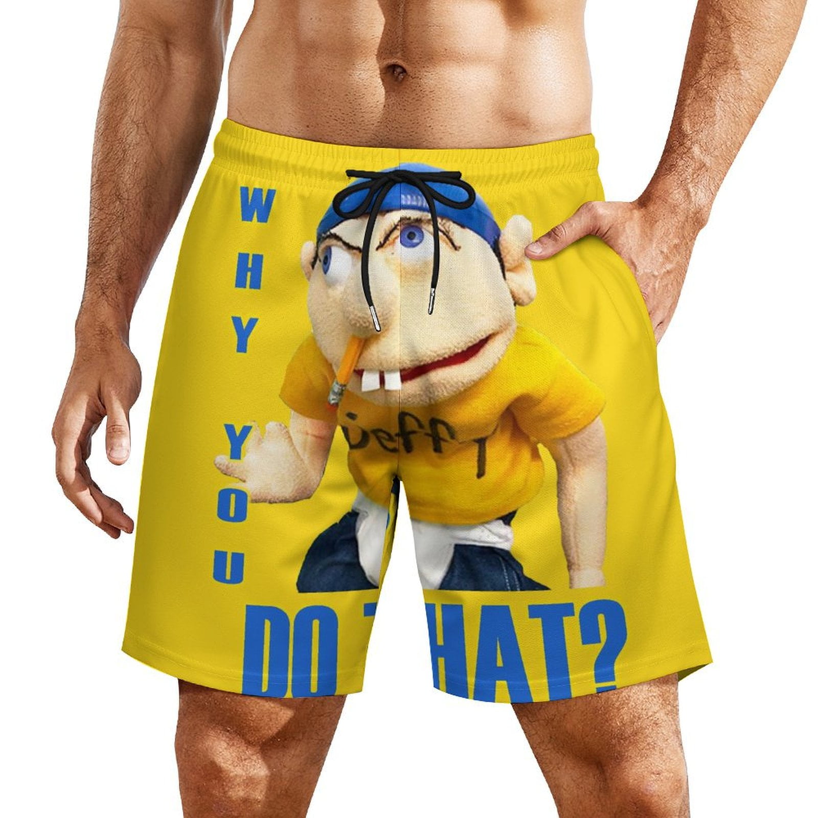 Men's SML Jeffy Beach Shorts With Compression Liner Swim Trunks Quick ...