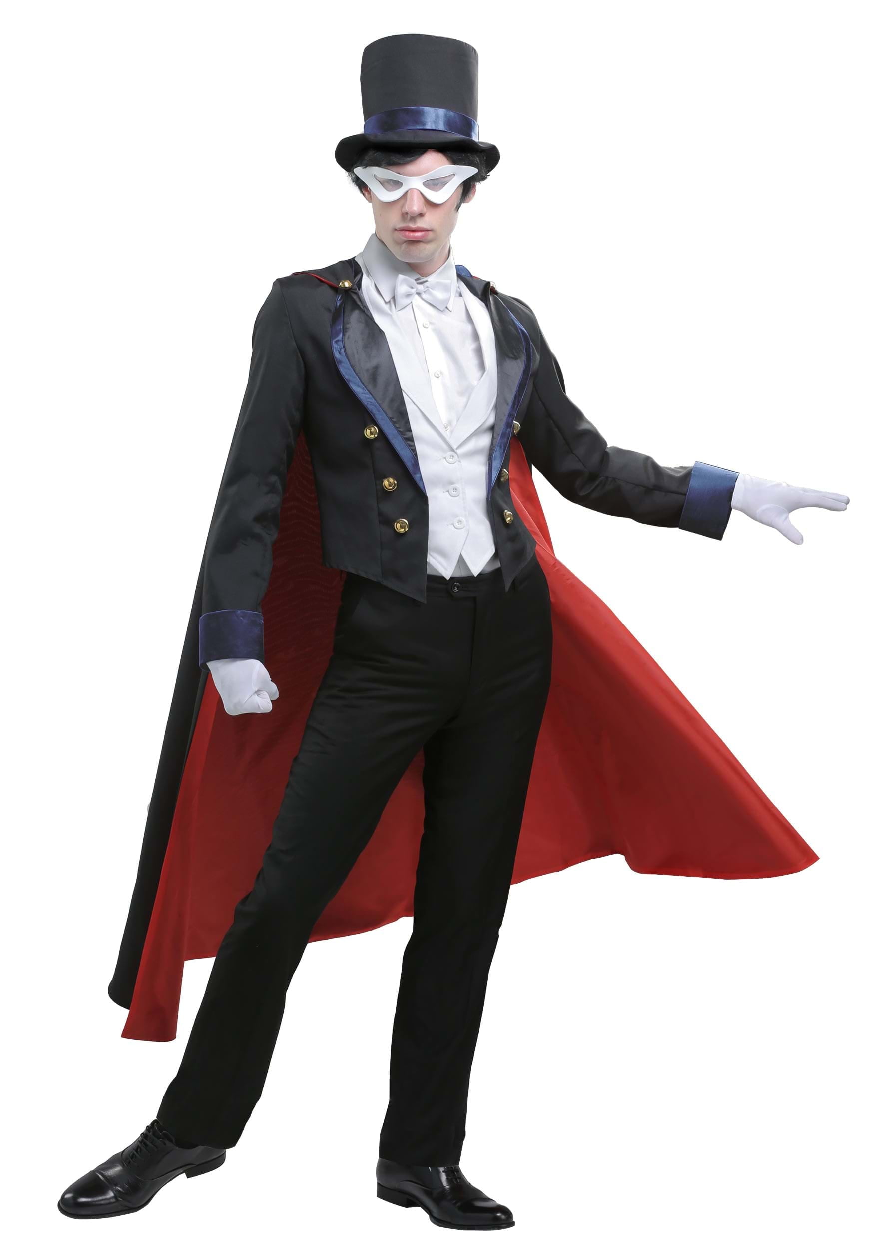 FUN Costumes Men's Sailor Moon Tuxedo Mask Costume, Prince Cape and ...