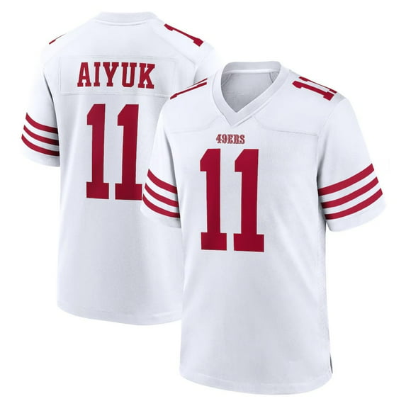 Men's San Francisco Aiyuk 11 White Sports Player Game Stitched Name ...