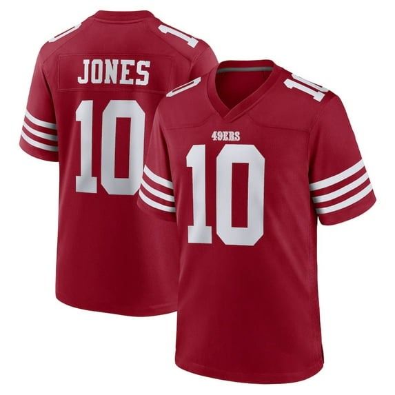 Men's San Francisco Jones 10 Scarlet Sports Player Game Stitched Name ...
