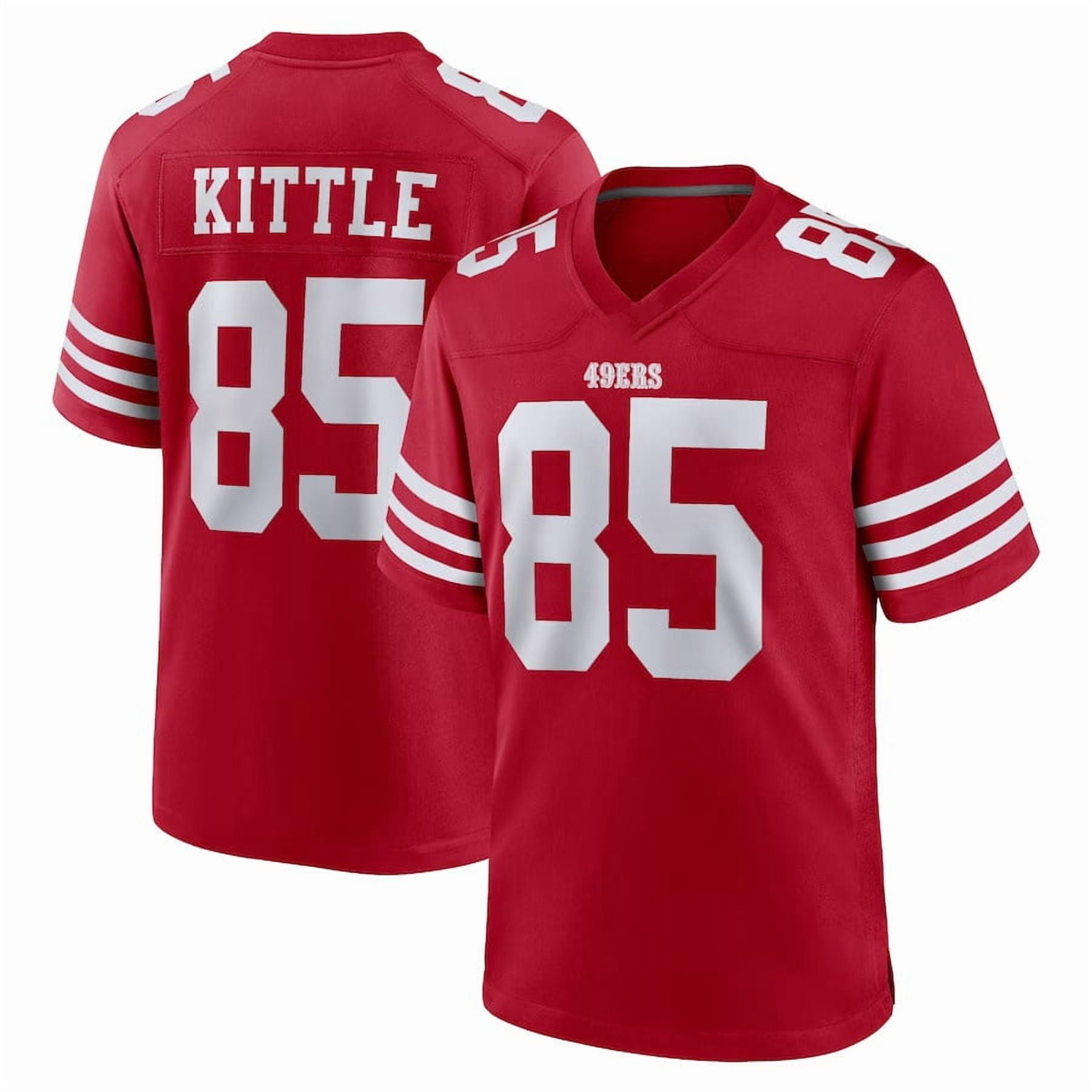 Men's San Francisco Kittle 85 Scarlet Sports Player Game Stitched Name ...