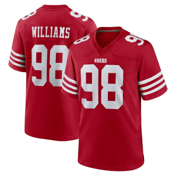 Men's San Francisco M Williams 98 Scarlet Sports Player Game Stitched ...