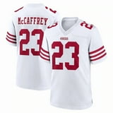 Men's San Francisco McCaffrey 23 White Sports Player Game Stitched Name ...