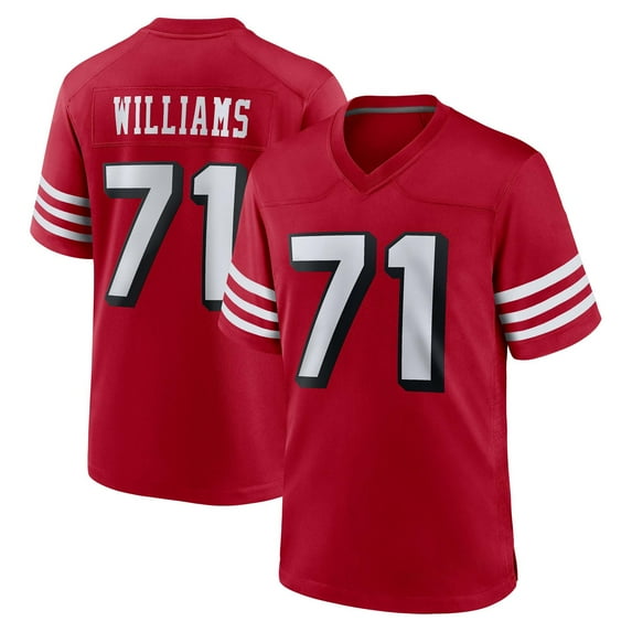 Men's San Francisco T Williams 71 Scarlet Alternate Sports Player Game ...