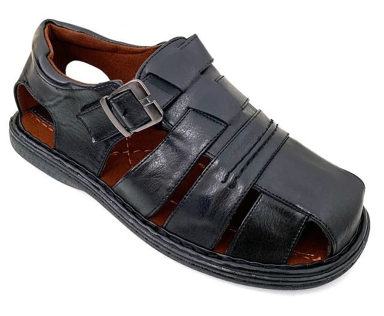 Men's Sandals Closed Toe Fisherman Adjustable Buckle Casual Slippers ...