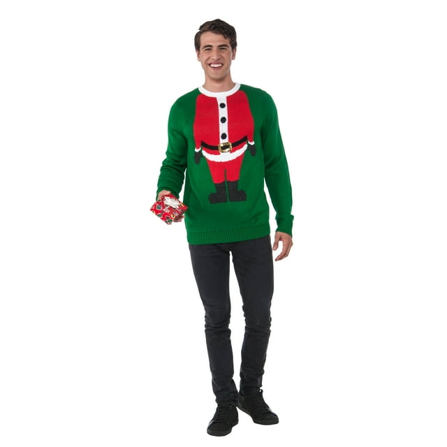 Men's Santa Head Christmas Sweater - Walmart.com
