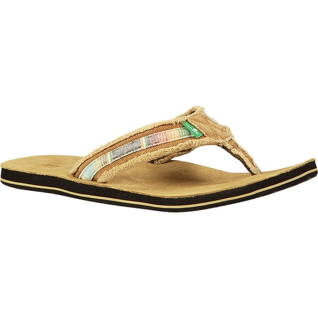 Men's Sanuk Fraid So Thong Sandal Tan Multi Canvas 7 M - Walmart.com