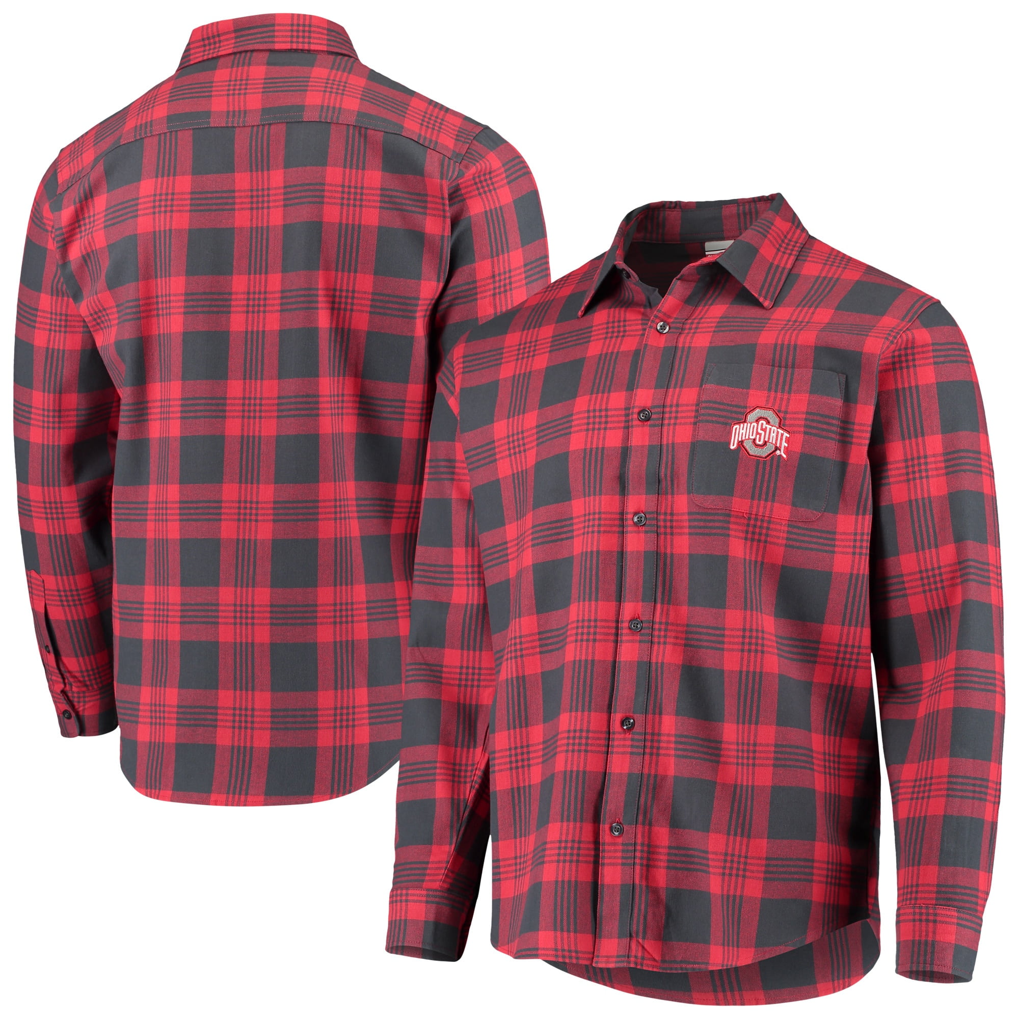 Men's Scarlet/Gray Ohio State Buckeyes Run Around Button-Up Flannel ...