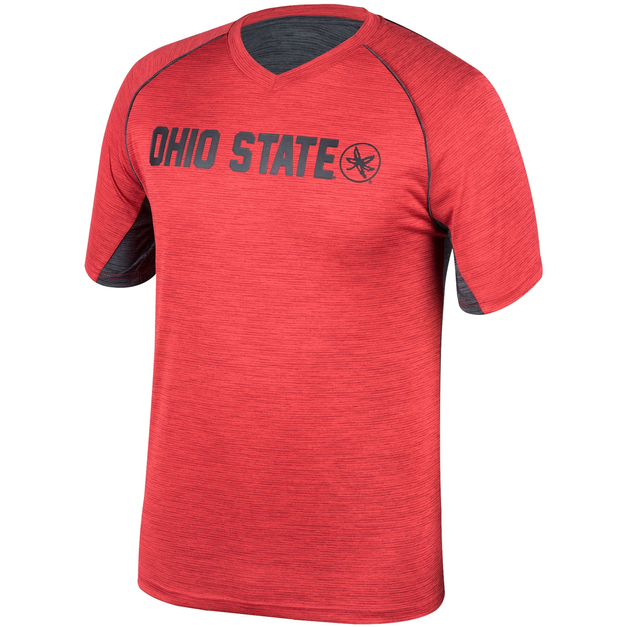 Men's Scarlet Ohio State Buckeyes Galaxy Raglan V-Neck T-Shirt ...