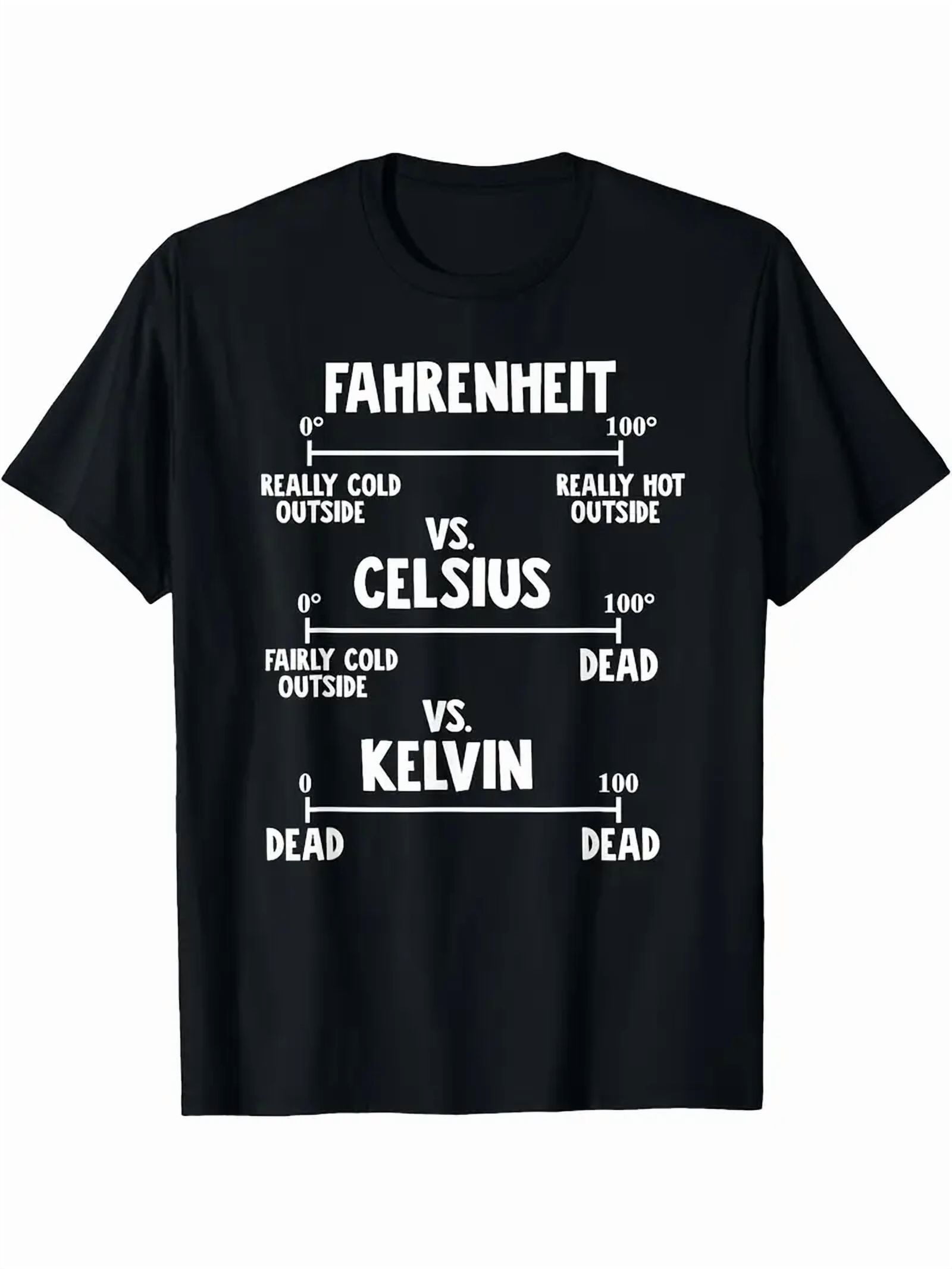 Men's Science-Themed Fahrenheit Celsius Kelvin Temperature Scale T ...