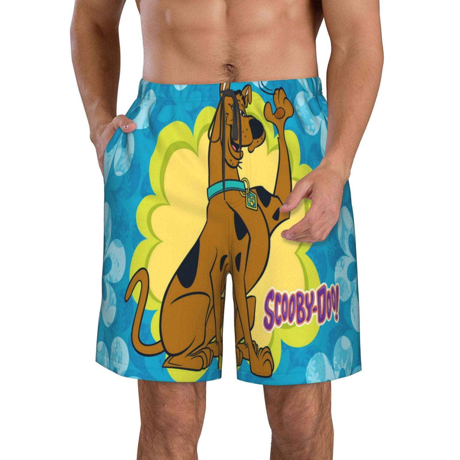 Mens Scooby Doo Beach Shorts Hot Summer Swim Trunks Sports Running Bathing Suits With Mesh