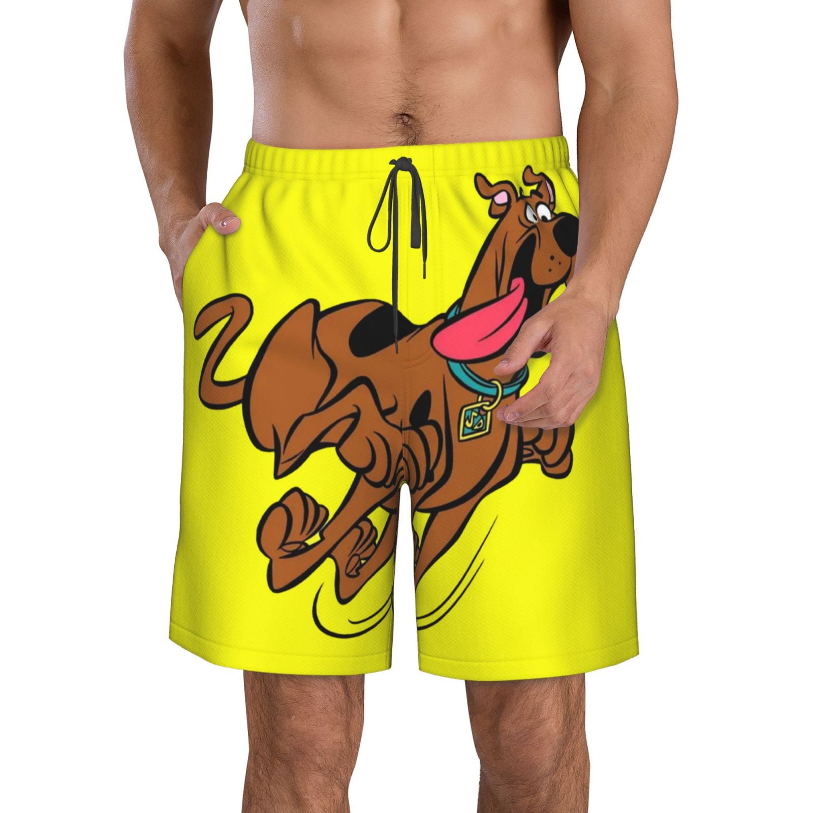 Mens Scooby Doo Beach Shorts Hot Summer Swim Trunks Sports Running Bathing Suits With Mesh