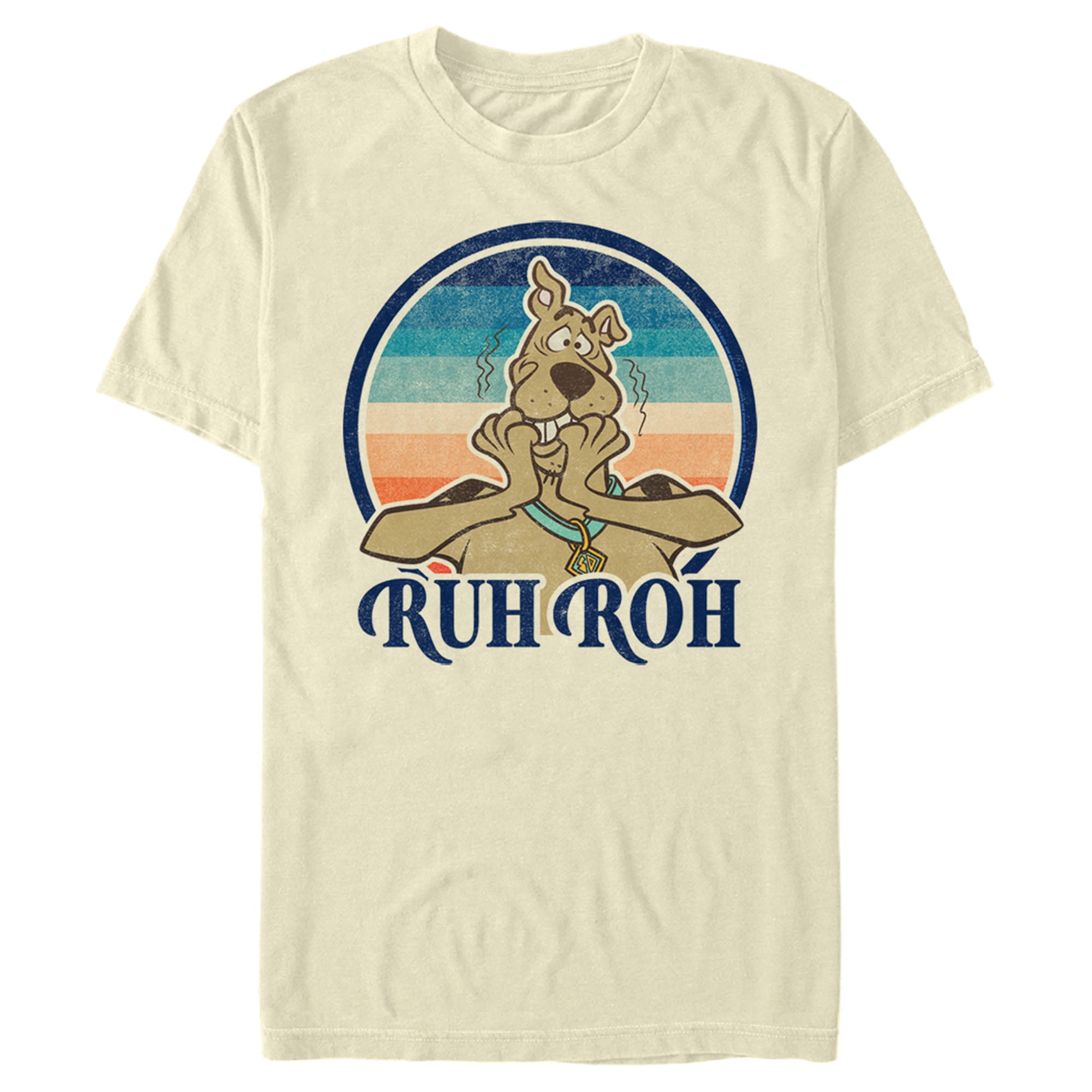 Scooby Doo Men's Graphic Tee, Ruh Roh Retro Circle Design, Adult T ...