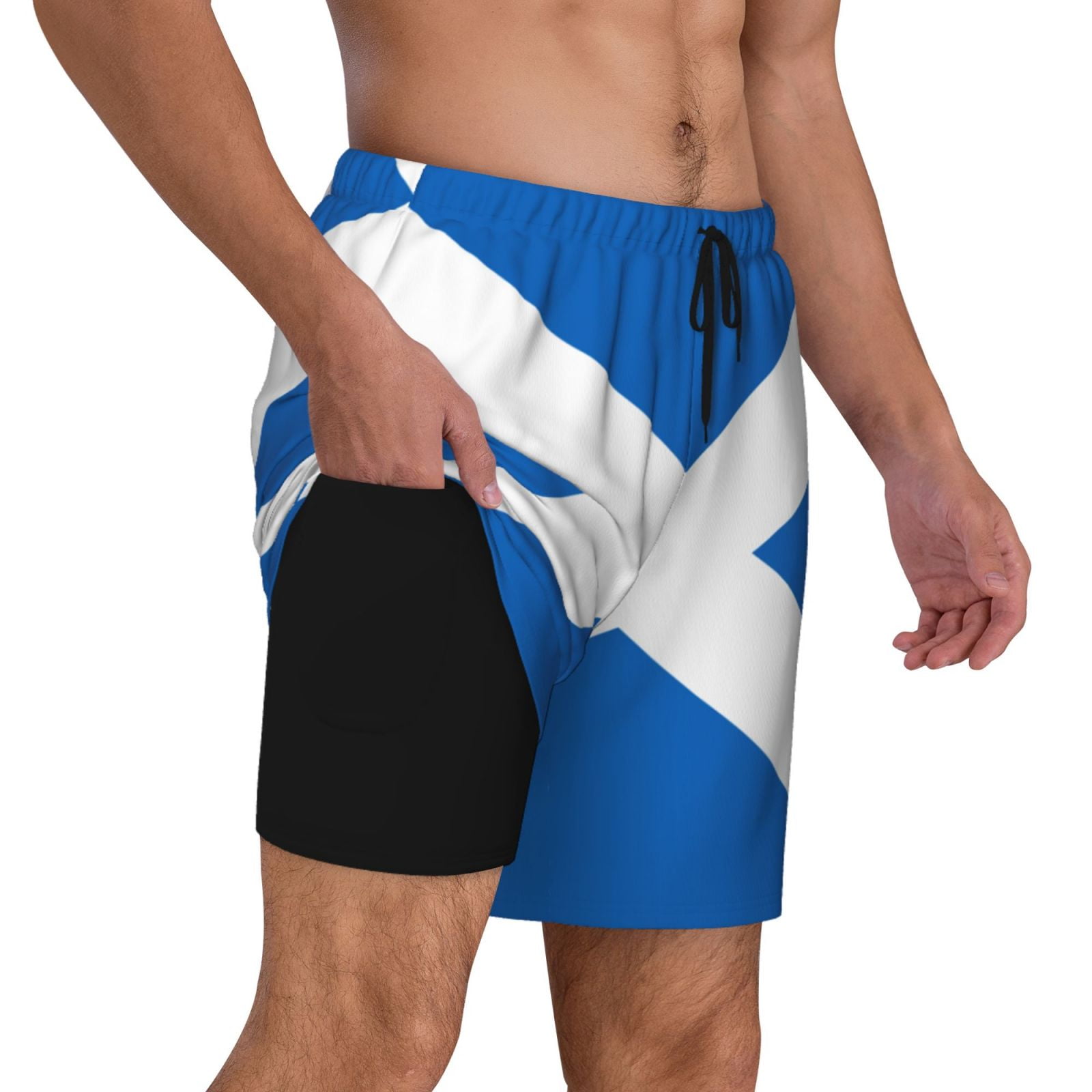 Men's Scotland Flag Swim Trunks with Compression Liner Bathing Suit ...