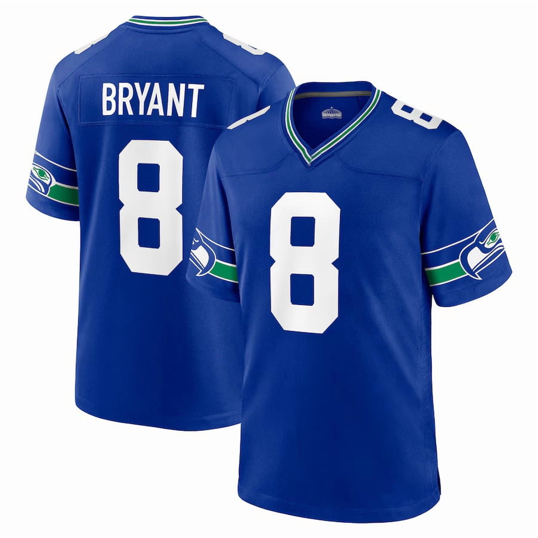 Men's Seattle Bryant 8 Royal Sports Player Game Stitched Name Number T ...