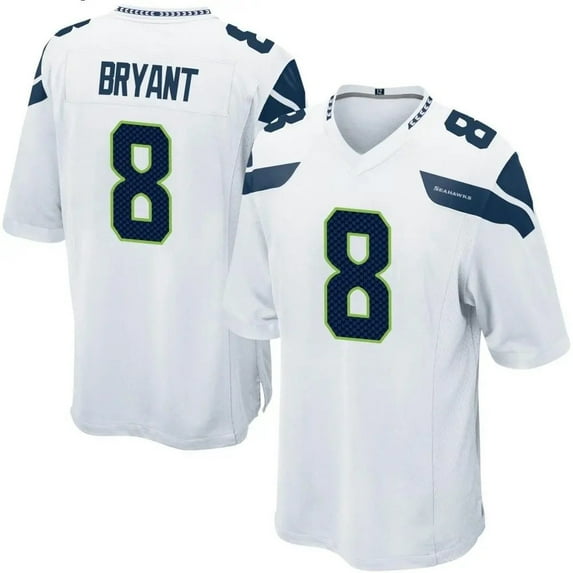 Men's Seattle Bryant 8 White Sports Player Game Stitched Name Number T ...