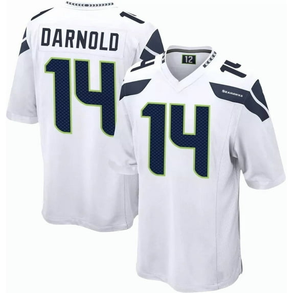 Men's Seattle Darnold 14 White Sports Player Game Stitched Name Number ...