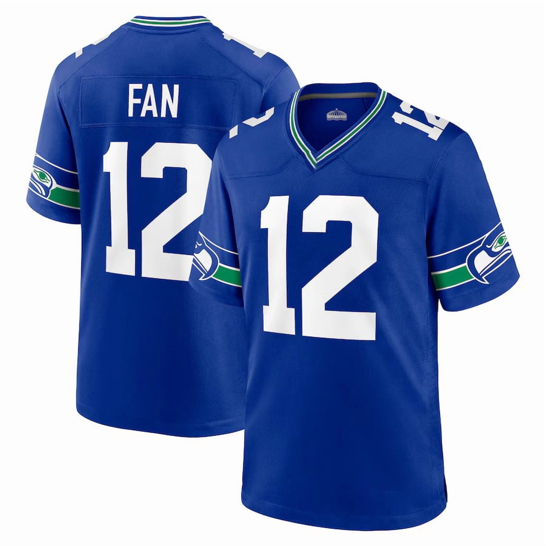 Men's Seattle Fan 12 Royal Sports Player Game Stitched Name Number T ...