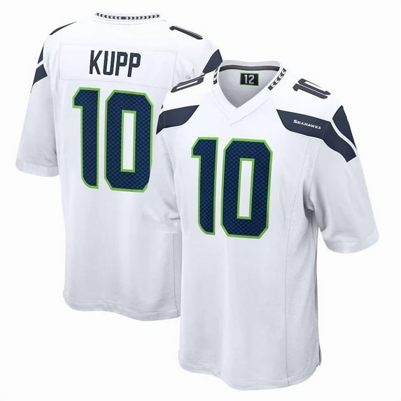 Men's Seattle Kupp 10 White Sports Player Game Stitched Name Number T ...