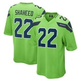 Men's Seattle Shaheed 22 Green Sports Player Game Stitched Name Number T-Shirts, Medium ...