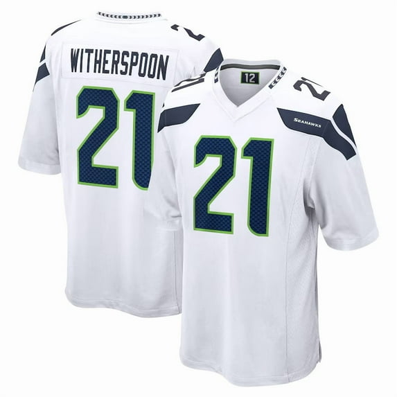 Men's Seattle Witherspoon 21 White Sports Player Game Stitched Name ...
