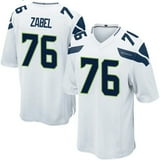 Men's Seattle Zabel 76 White Sports Player Game Stitched Name Number T ...
