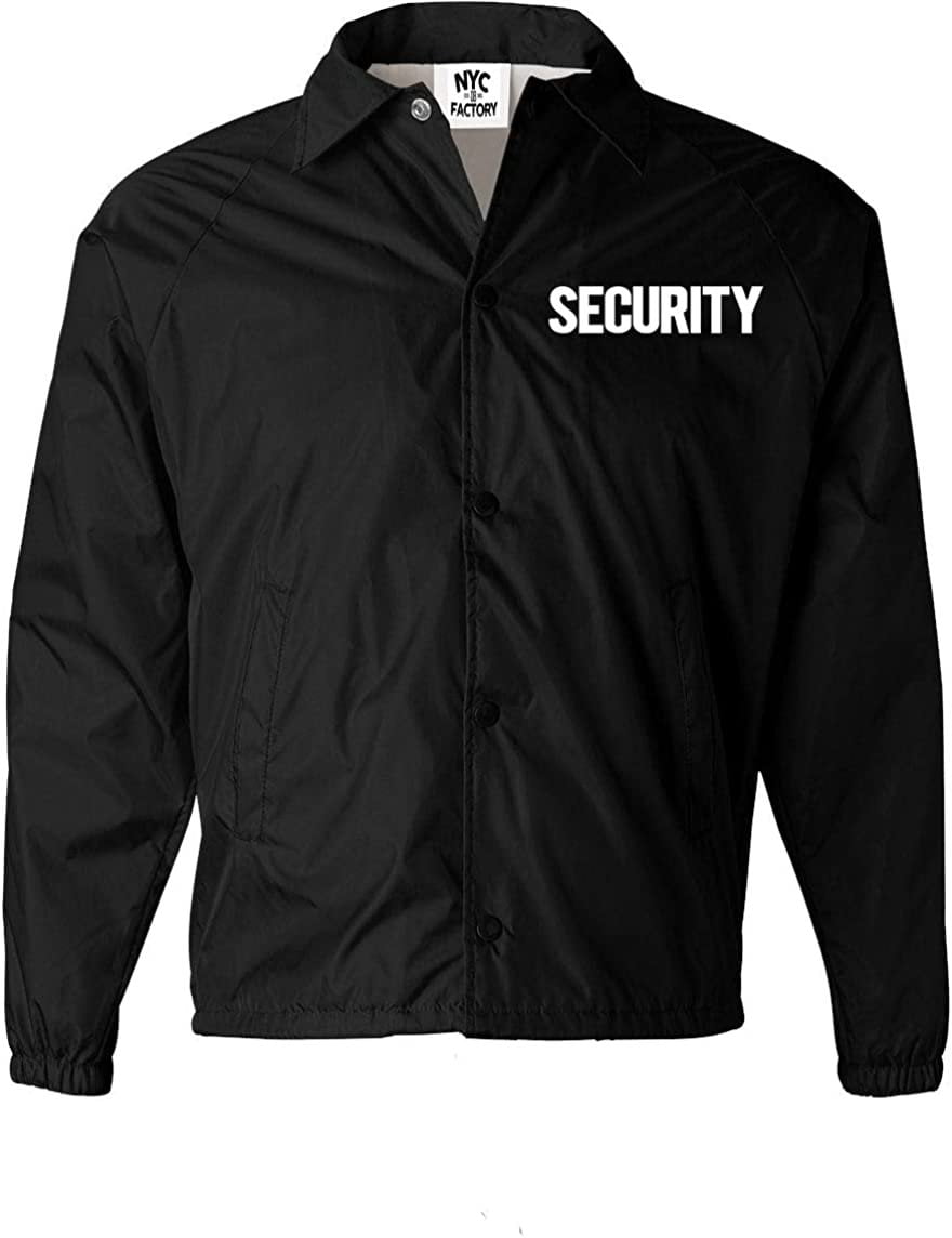 Men's Security Jacket Event Staff Windbreaker Front Back Silk Screen ...