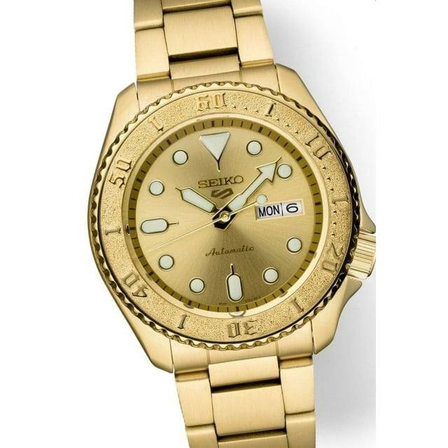 Seiko Men's 5 Sports Gold Tone Steel Automatic Watch with Day & Date ...