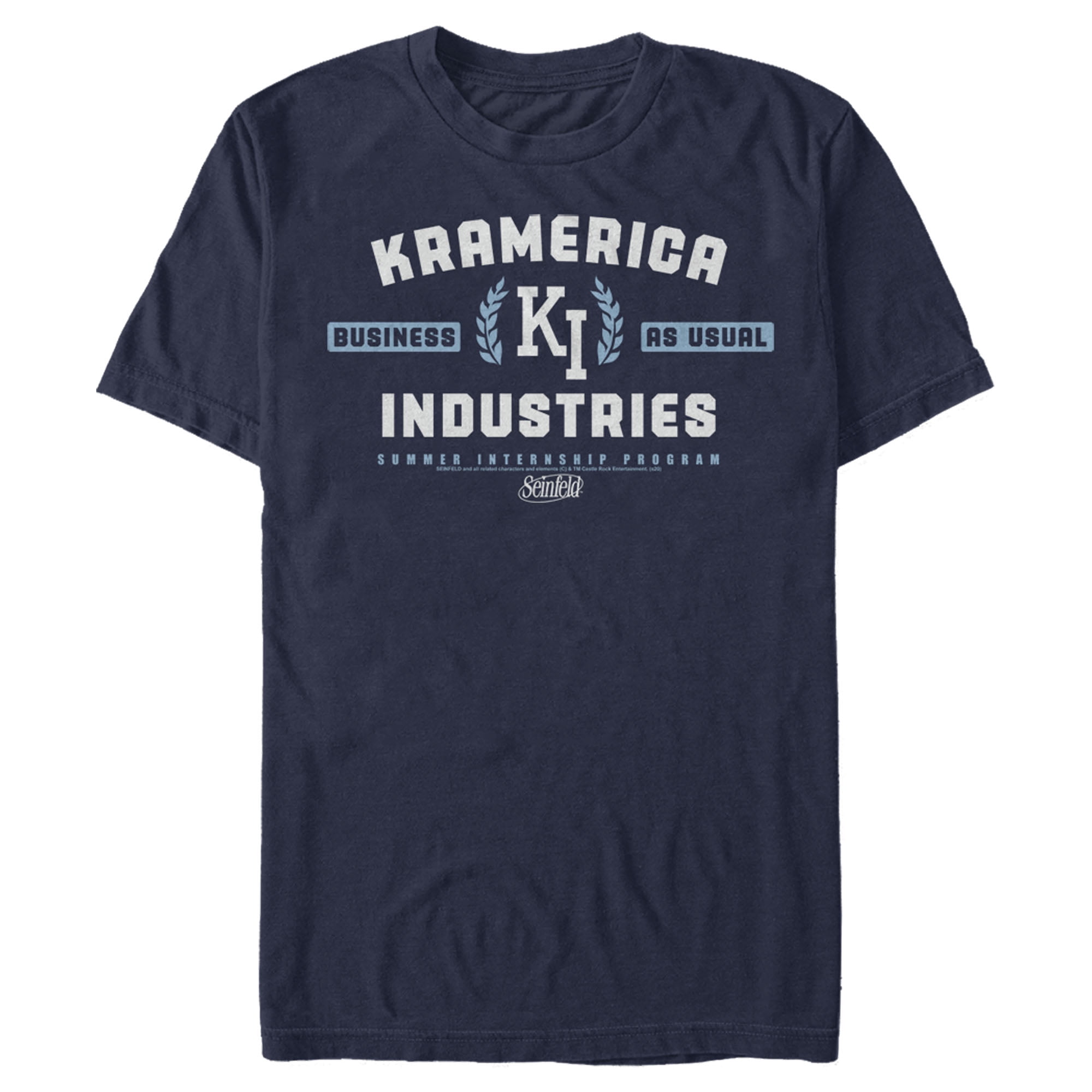 Men's Seinfeld Kramerica Industries Graphic Tee Navy Blue Large ...