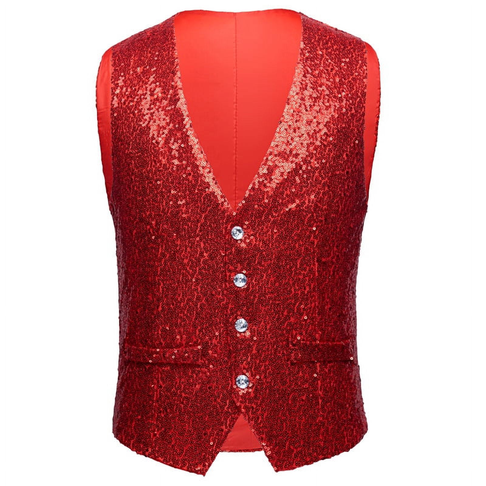 Men's Sequin Undershirt Vest Stage Performance Suit Vest Singer Jazz Street Dance Front and Back ...