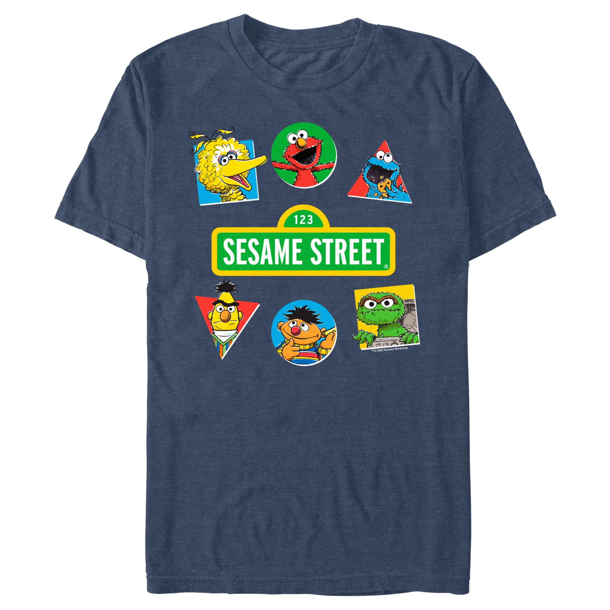 Men's Sesame Street Character Shapes Graphic T-Shirt - Walmart.com