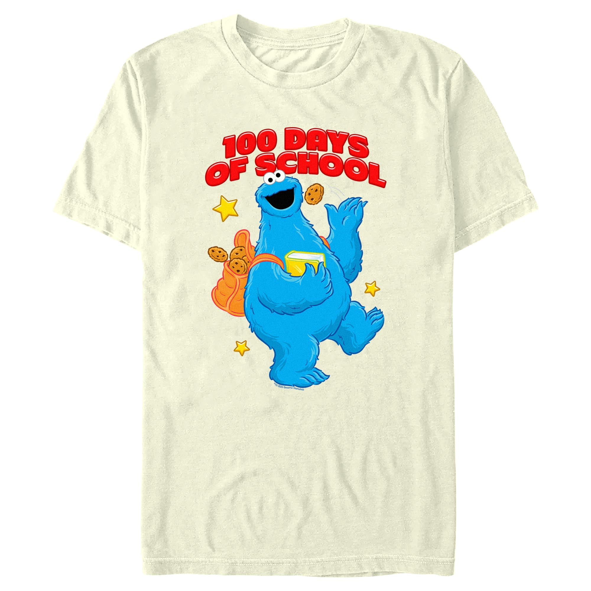 Men's Sesame Street Cookie Monster 100 Days of School Graphic T-Shirt ...
