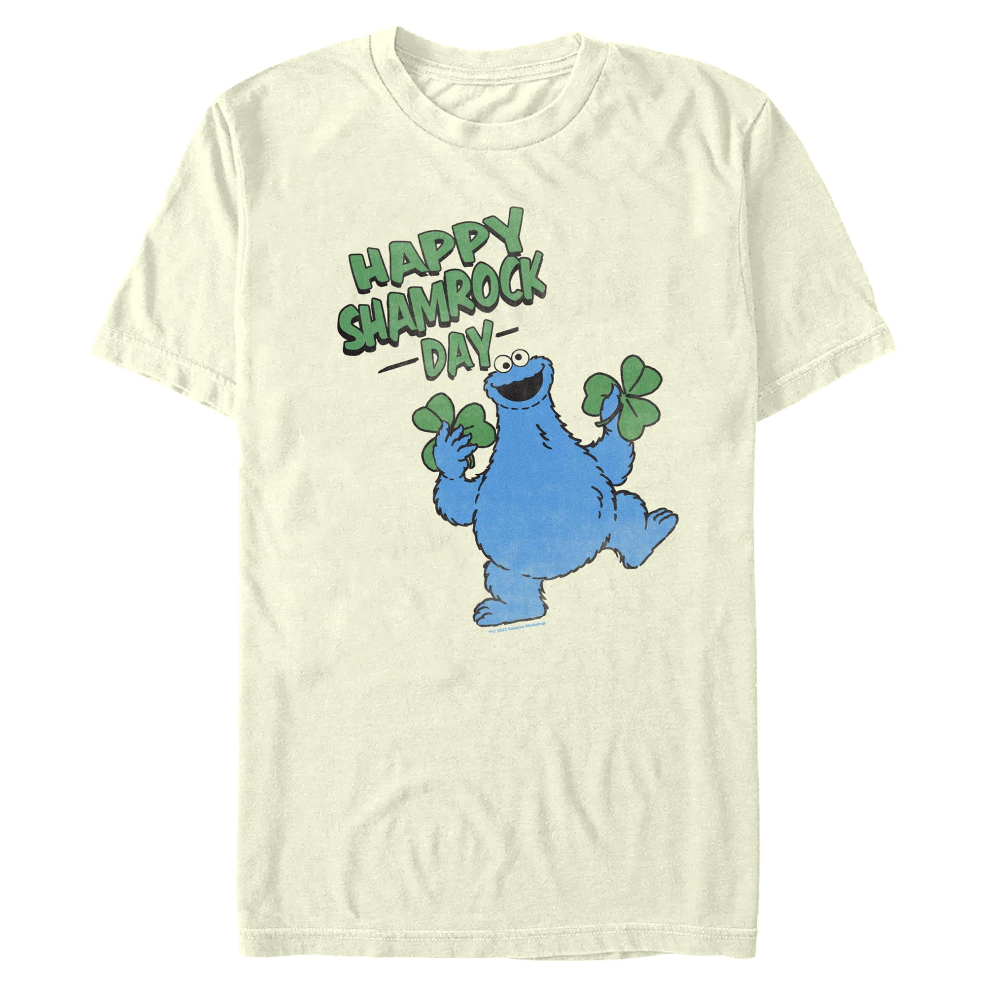 Men's Sesame Street Happy Shamrock Day Cookie Monster Graphic T-Shirt ...