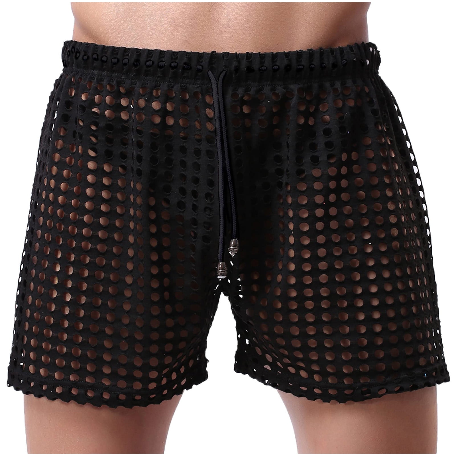 Men's Sexy Hollow Boxer Shorts Lingerie Lounge Boxers Underwear Pajamas ...