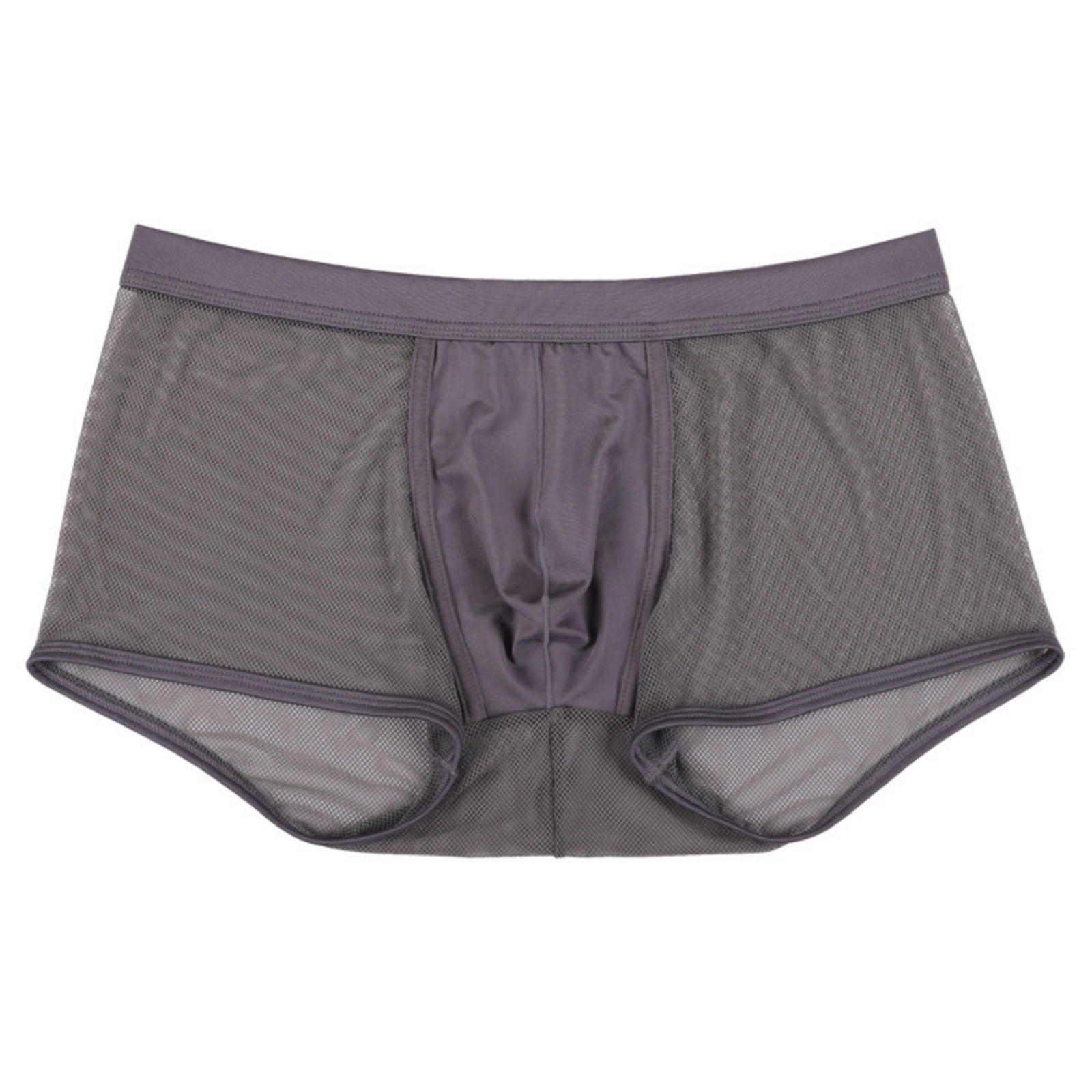 Men's Sexy Mesh Boxer Briefs Hollowed Out Breathable Underwear See ...