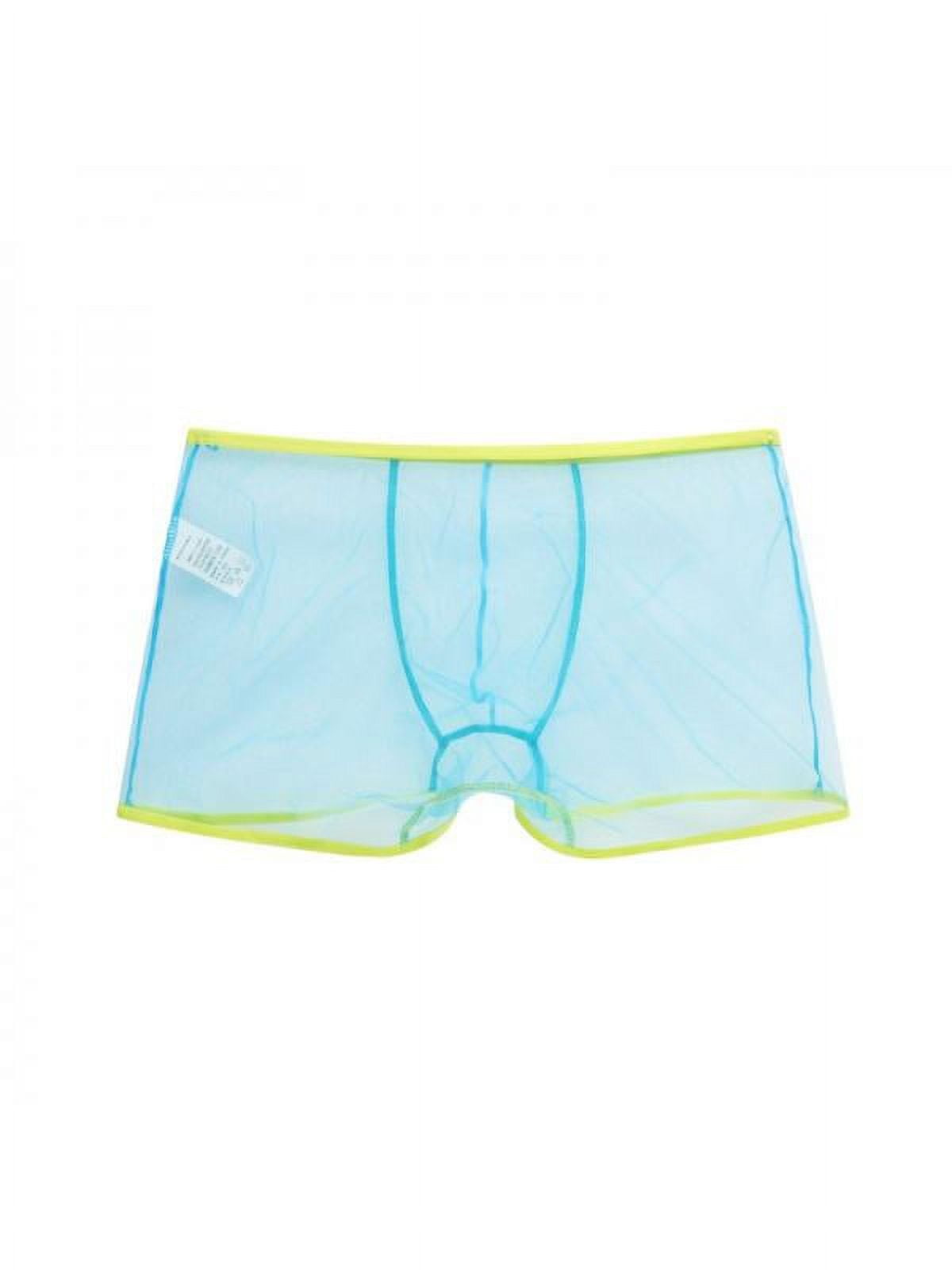 Men's Sexy Sheer Mesh Boxer Briefs Transparent Underwear Shorts ...