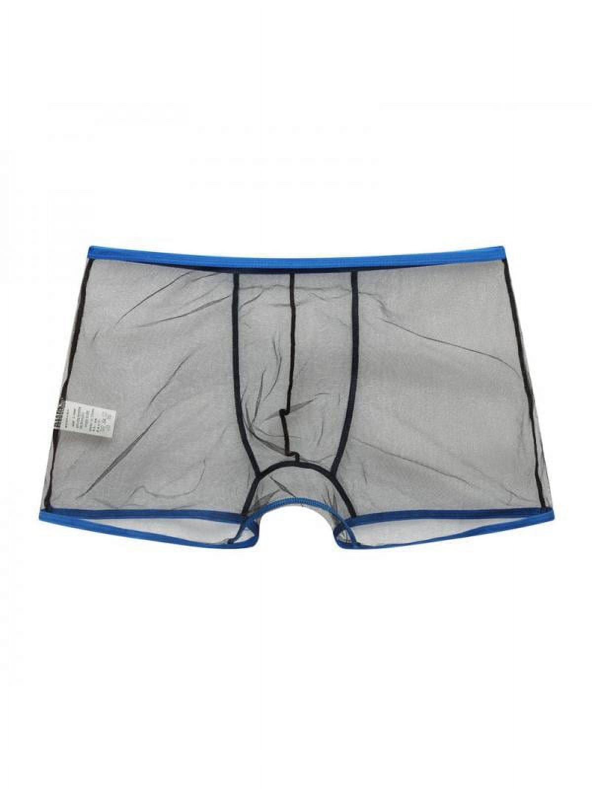 Men's Sexy Sheer Mesh Boxer Briefs Transparent Underwear Shorts ...