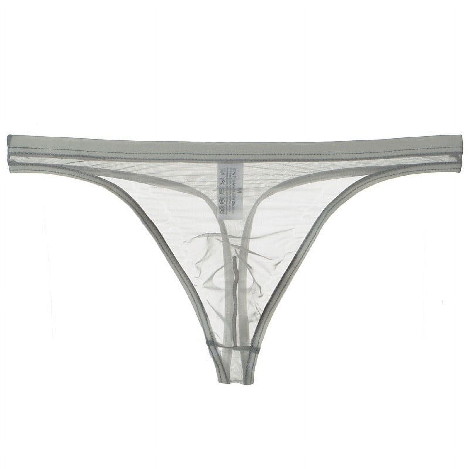 Men's Sexy Sheer Thong G-String Butt Flaunting Tongs Undie T-Back Underwear See Through Mesh Low ...