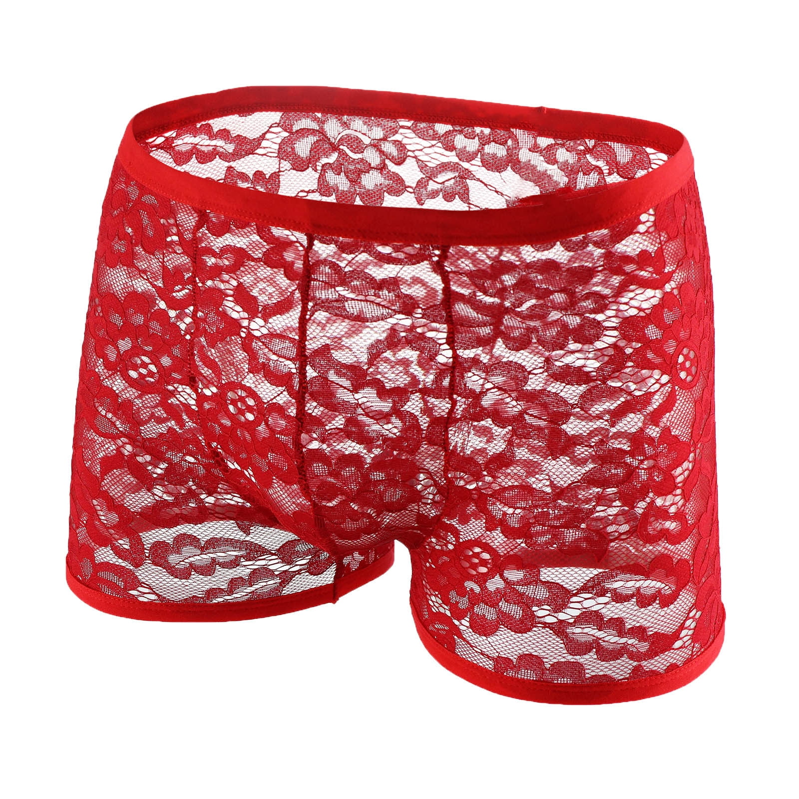 Men's Sexy Transparent Lace Briefs Tight Briefs Boxer Briefs Soft Low ...