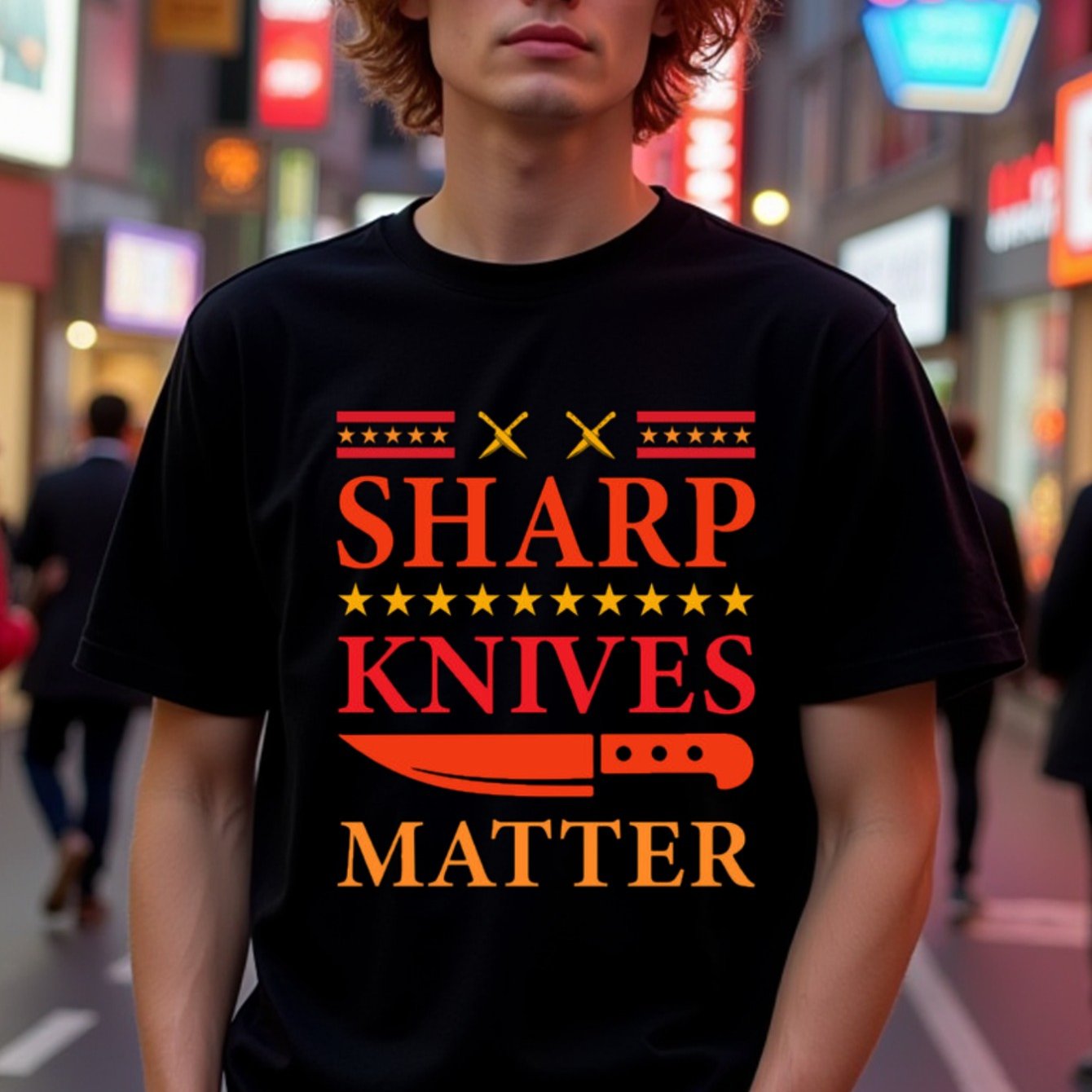 Men's Sharp Knives Matter Graphic T-Shirt - Bold Knife Design Tee in ...