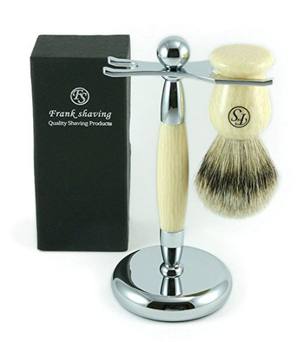 Men's Shaving Set -- FS Silvertip Badger Brush and Ivory Brush and ...