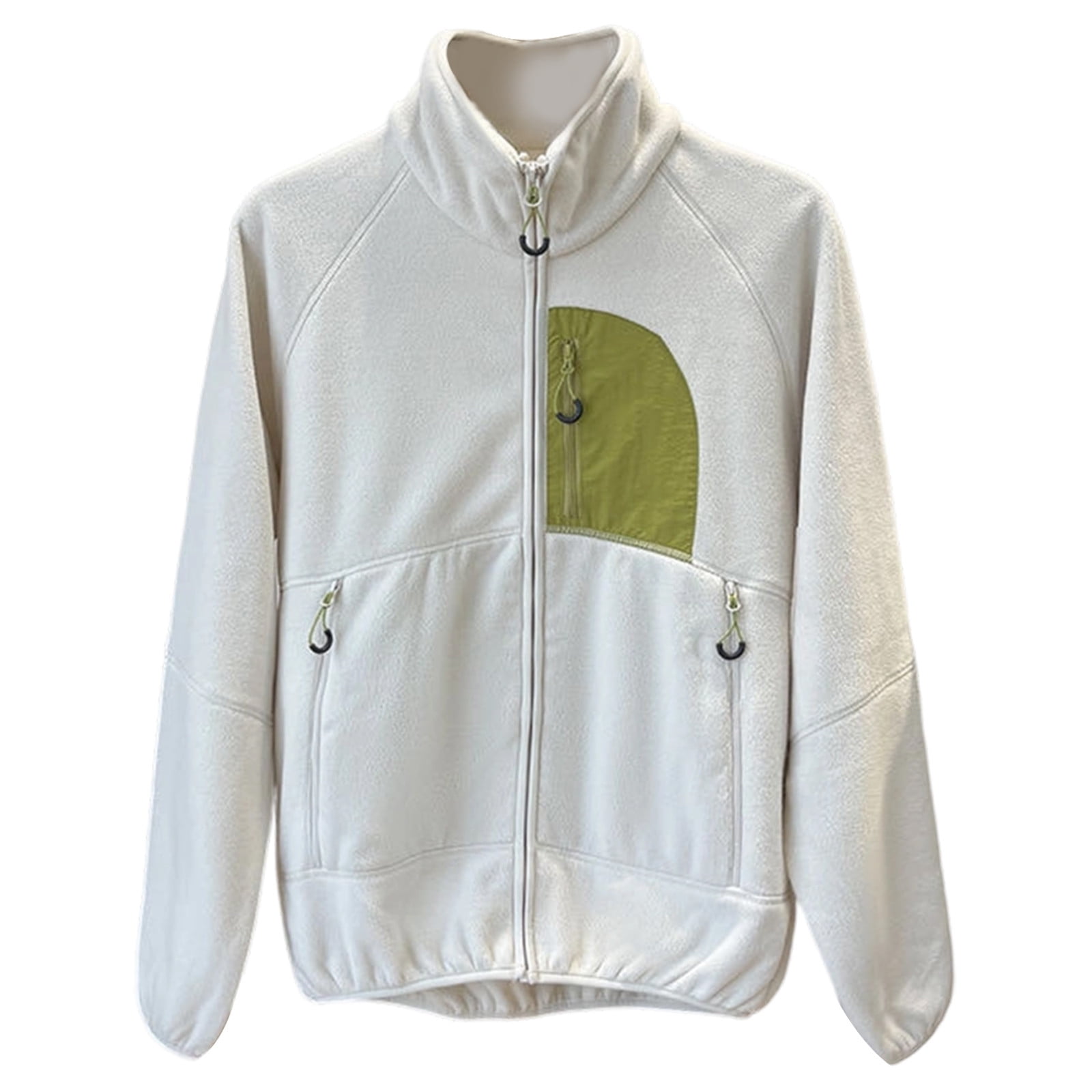 Men's Sherpa Fleece Full Zip Up Jacket with Hood Chest Pocket Winter ...