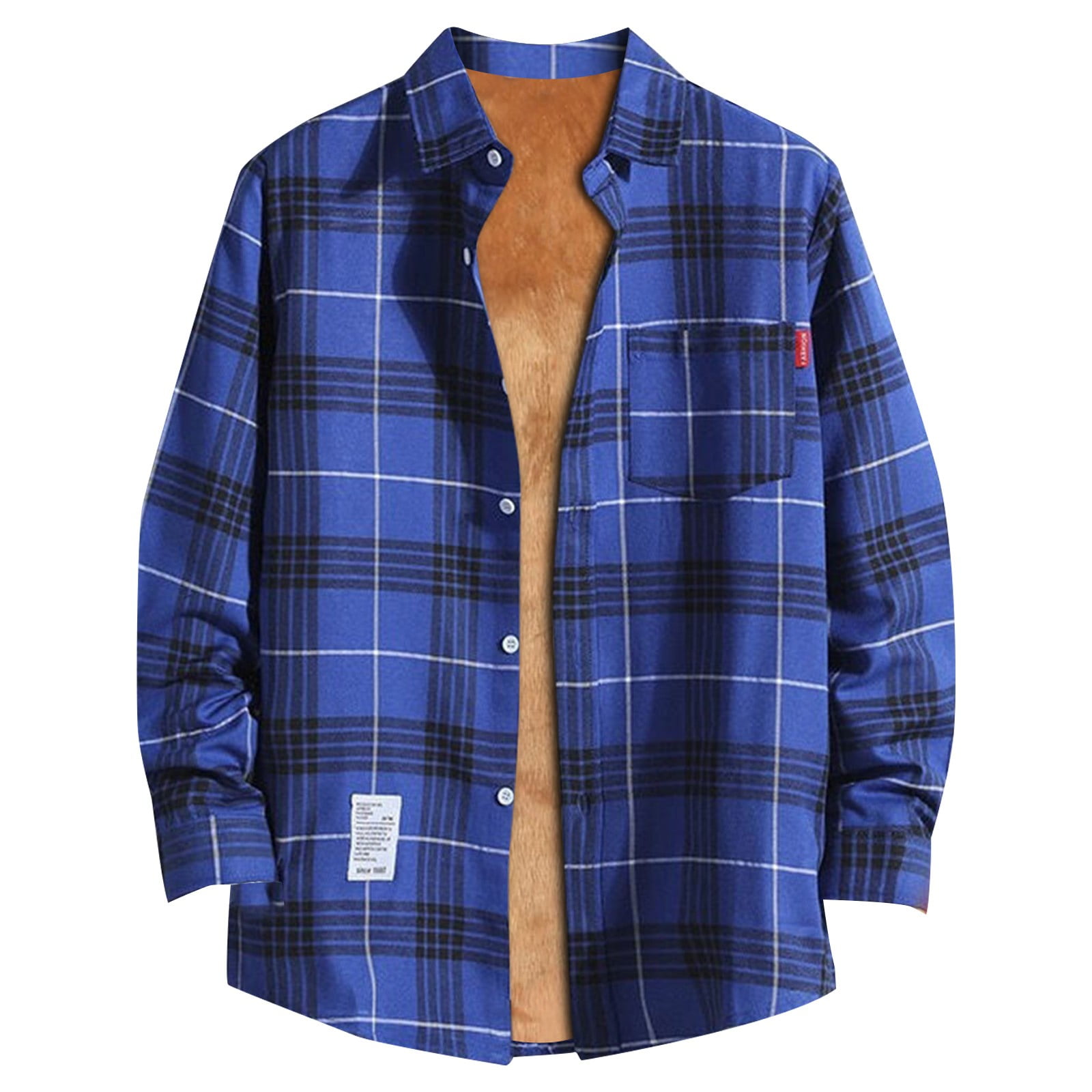 Men's Sherpa Lined Flannel Shirt Jacket, Soft Long Sleeve Rugged Plaid ...