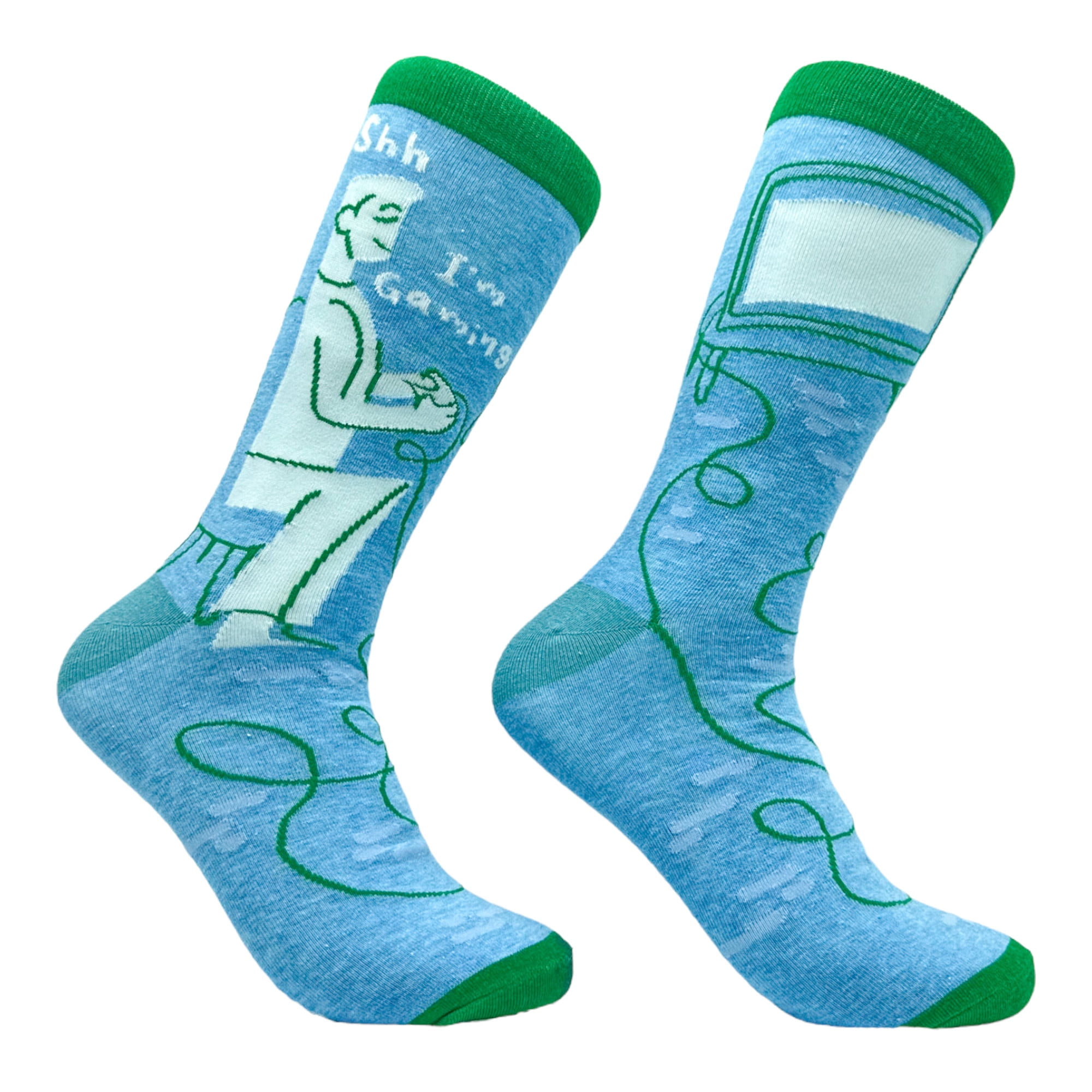 Men's Shh Im Gaming Socks Funny Be Quiet Gamer Video Games Lover ...