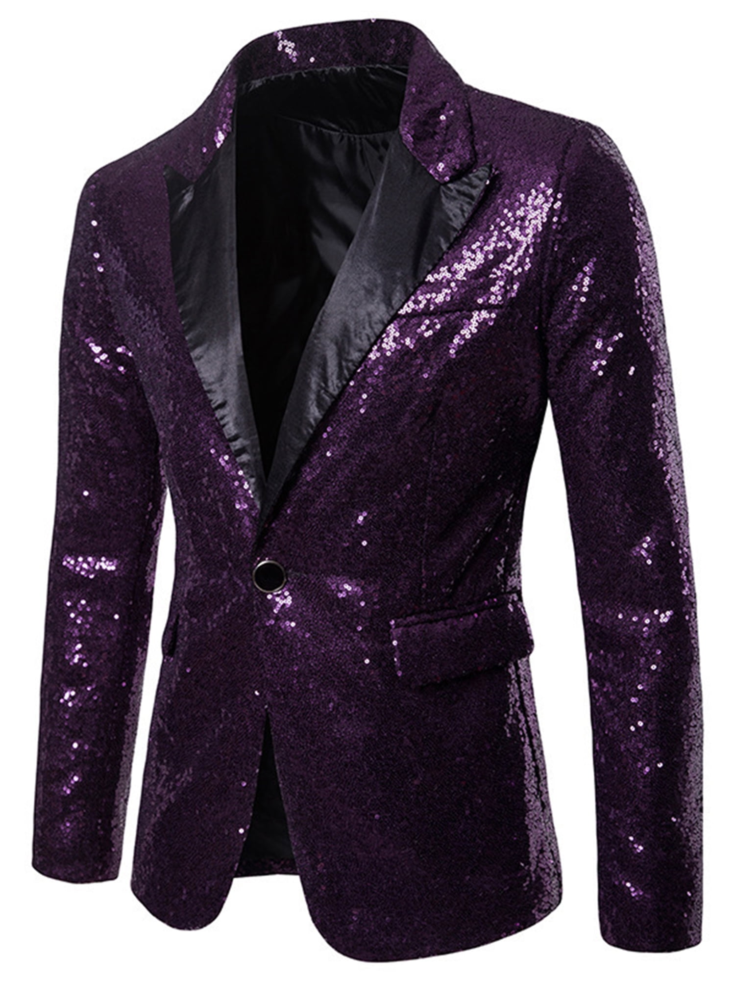 Men's Shiny Sequins Blazer Suit Jacket Stylish Tuxedo for Party,Wedding ...