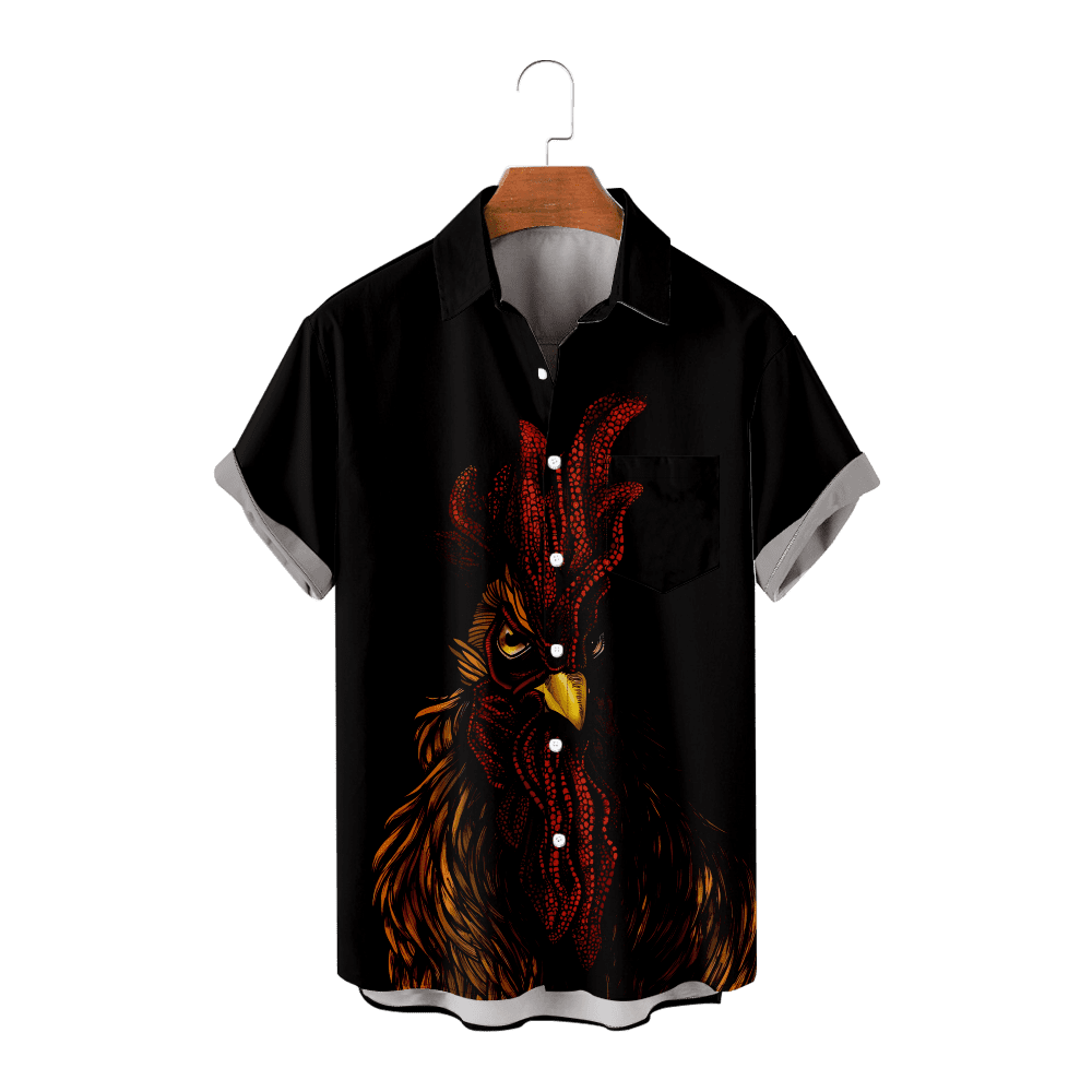 Men's Shirt Rooster Charming Art Painted Art Print Graphic Top for ...