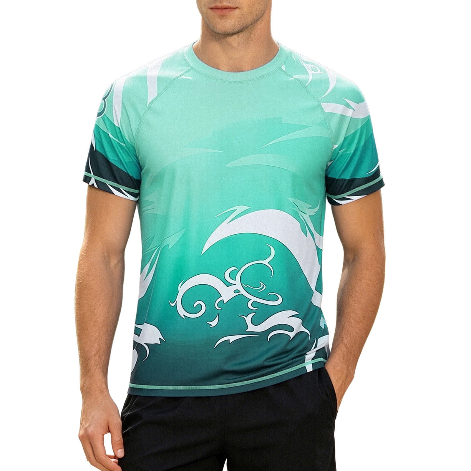 Men's Shirt Short Sleeve Quick Dry Water Beach Sun Protection T Shirts ...