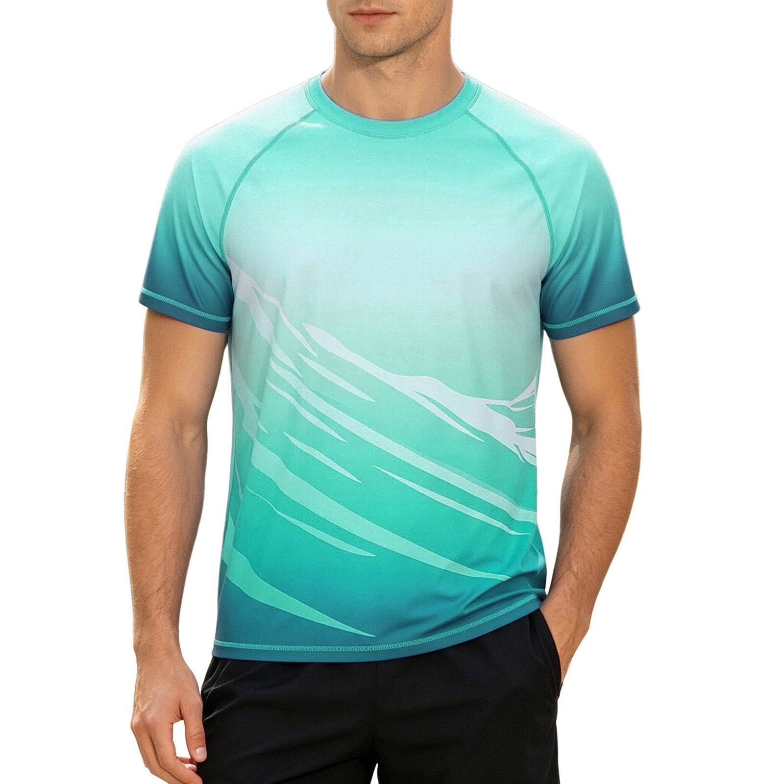 Men's Shirt Short Sleeve Quick Dry Water Beach Sun Protection T Shirts ...