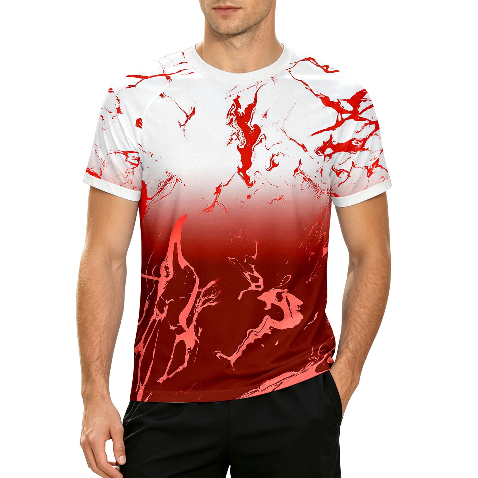 Men's Shirt Short Sleeve Quick Dry Water Beach Sun Protection T Shirts ...