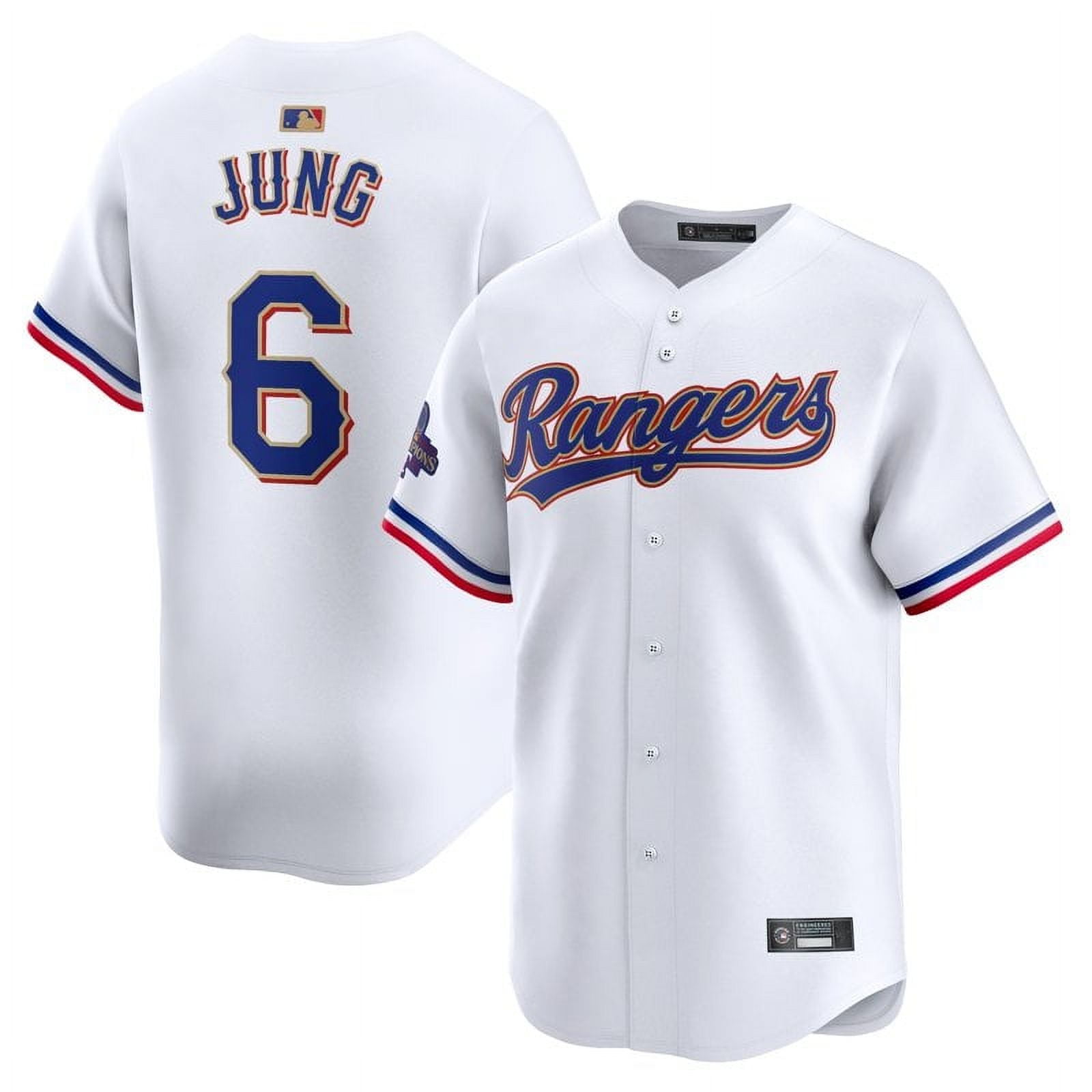 Men's Shirt Texas_Ranger-s White Jersey No.6 Josh Jung Replica Baseball ...